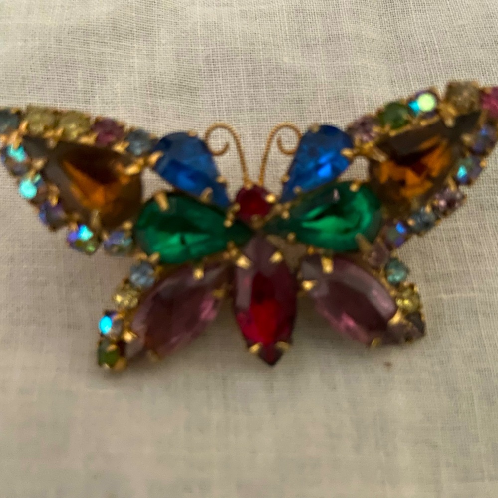 1960’ Jeweled Butterfly Pin - Gem